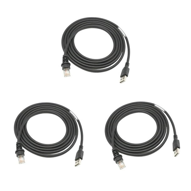 Paquete de 3 Cables USB de 6 Pies Macarena para Escáner de Código de Barras Metrologic | Bodega ...