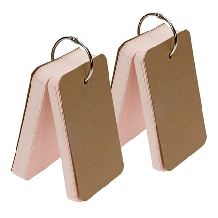 Small Blank Flash Cards with Binder Ring 100 Pieces Kraft Paper ...