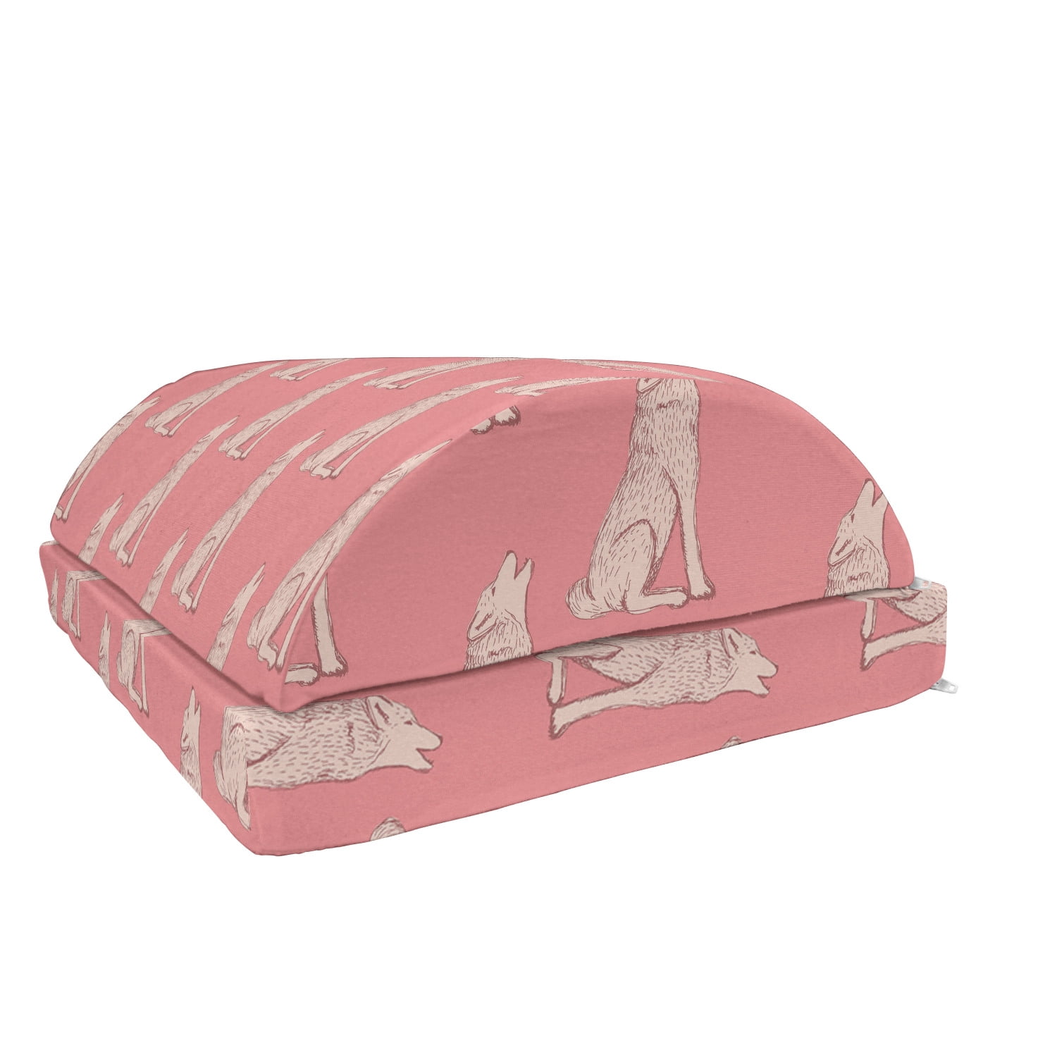 Animal Foot Rest, Howling Wolf Sketch Style Vintage Look Design, Non ...