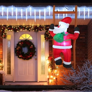 Animated Airblown Inflatable Grinch Putting Santa Hat on Max - Walmart.com