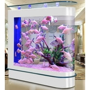 Black Luxury 125Gal LED Aquarium Kit, Large Glass Fish Tank with Tri ...