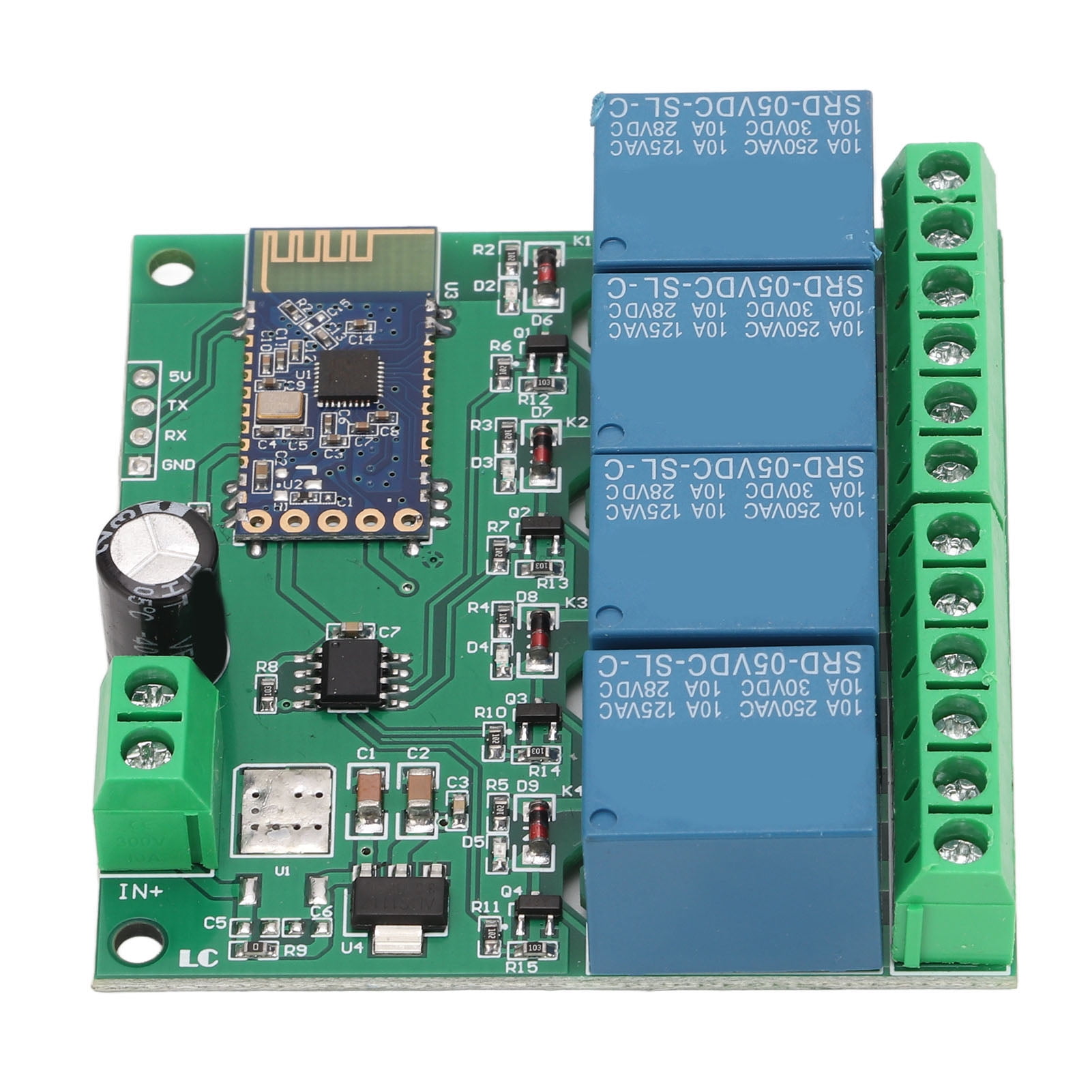 Módulo de relé Bluetooth, relé Bluetooth de 4 canales Placa de relé ...