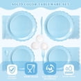 175 Pcs Light Blue Disposable Paper Plates and Napkins Set for 25, 9 ...