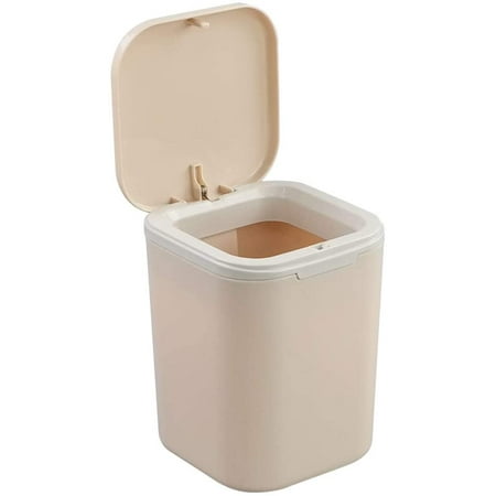 2 Liter Plastic Waste Bin, Mini Trash Bin with Push Button Lid (Pink ...