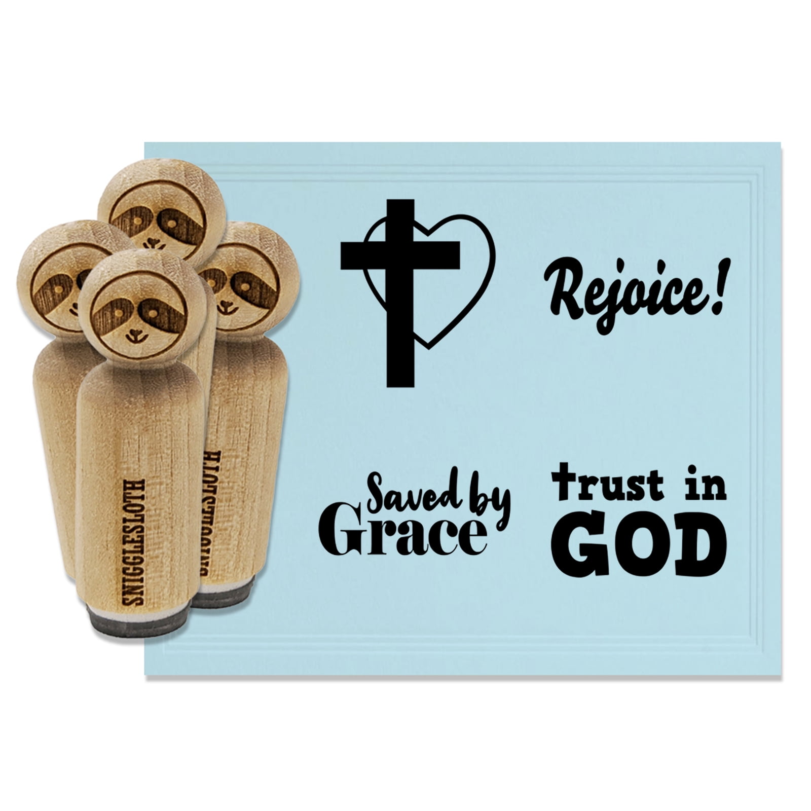 Christian Religious Inspirational Saved Rejoice Trust God Rubber Stamp ...