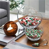 Clear Glass Slant Cut Tilted Angled Decorative Serving Bowl, Plant ...
