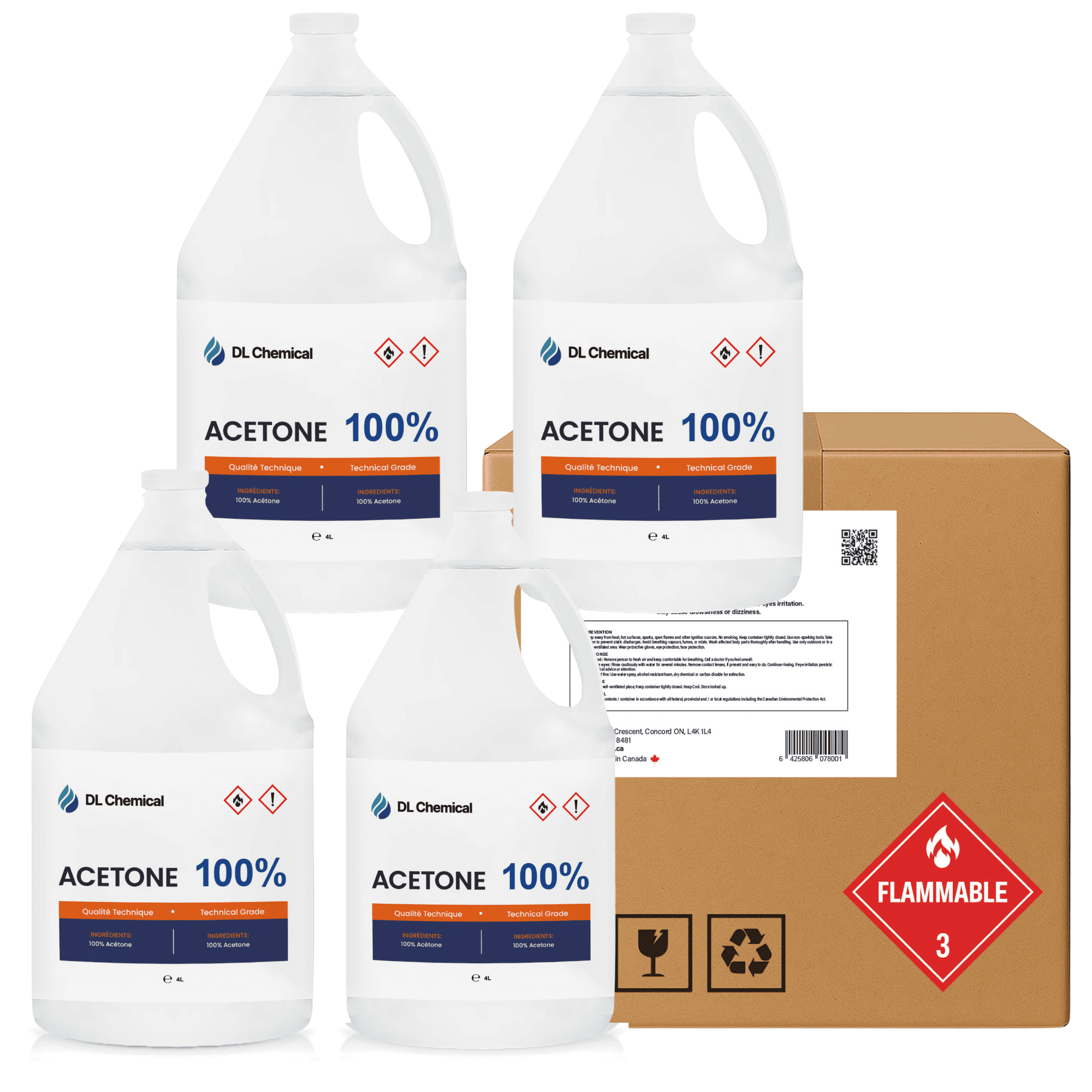 Click here for Dl Chemical Acetone Tech Grade - Case Of 4 × 4 L J... prices