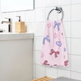 Hand Drawn Bow Heart Shaped Pattern Bath Towel 100% Cotton Soft Thick ...