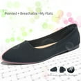 Women's Comfortable Fashion Ballet Flats, Pointy Toe, Mesh Casual Slip ...