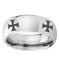 4 Maltese Cross Gray High Polish Dome Tungsten Men Ring 10MM - Walmart.com