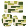 Abstract Geometric Bathroom Rugs Set Green Block Modern Art Simple ...
