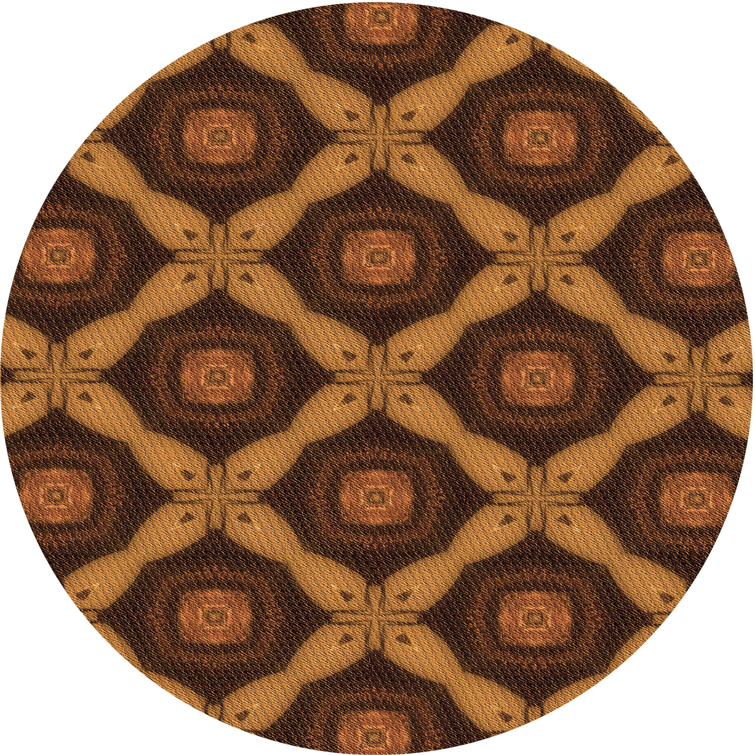 Ahgly Company Indoor Round Patterned Blood Night Red Area Rugs, 5 ...