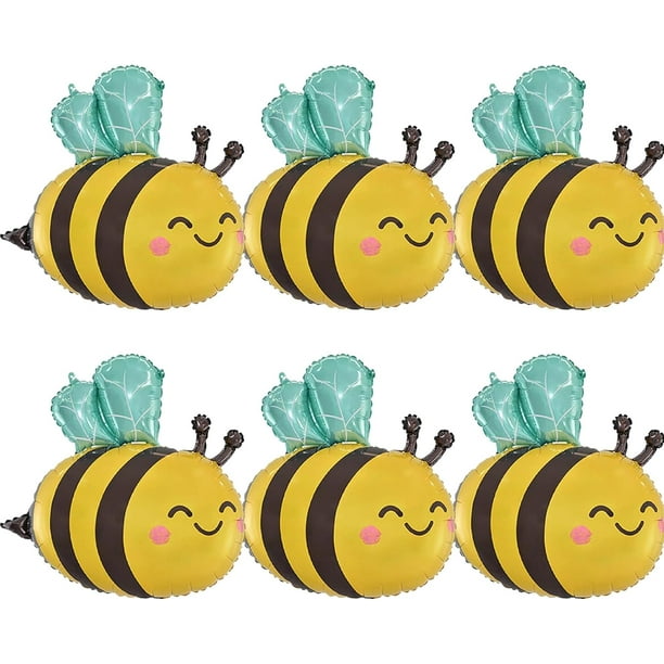 Bee Balloons 6 Pcs Foil Helium Bee Shaped Animal Party Balloons Cartoon ...