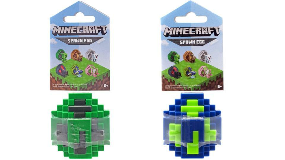 Bundle of 2 - Minecraft Spawn Egg Mini Figure |Green Creeper + Blu ...