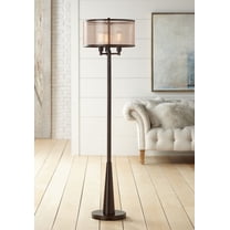 Franklin Iron Works Luz Industrial Torchiere Floor Lamp Standing 72 1/2 ...