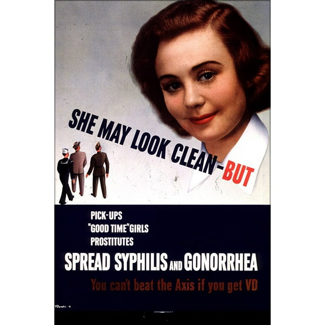 24"x36" Gallery Poster, She May Look Clean, But... ww2 anti-venereal ...