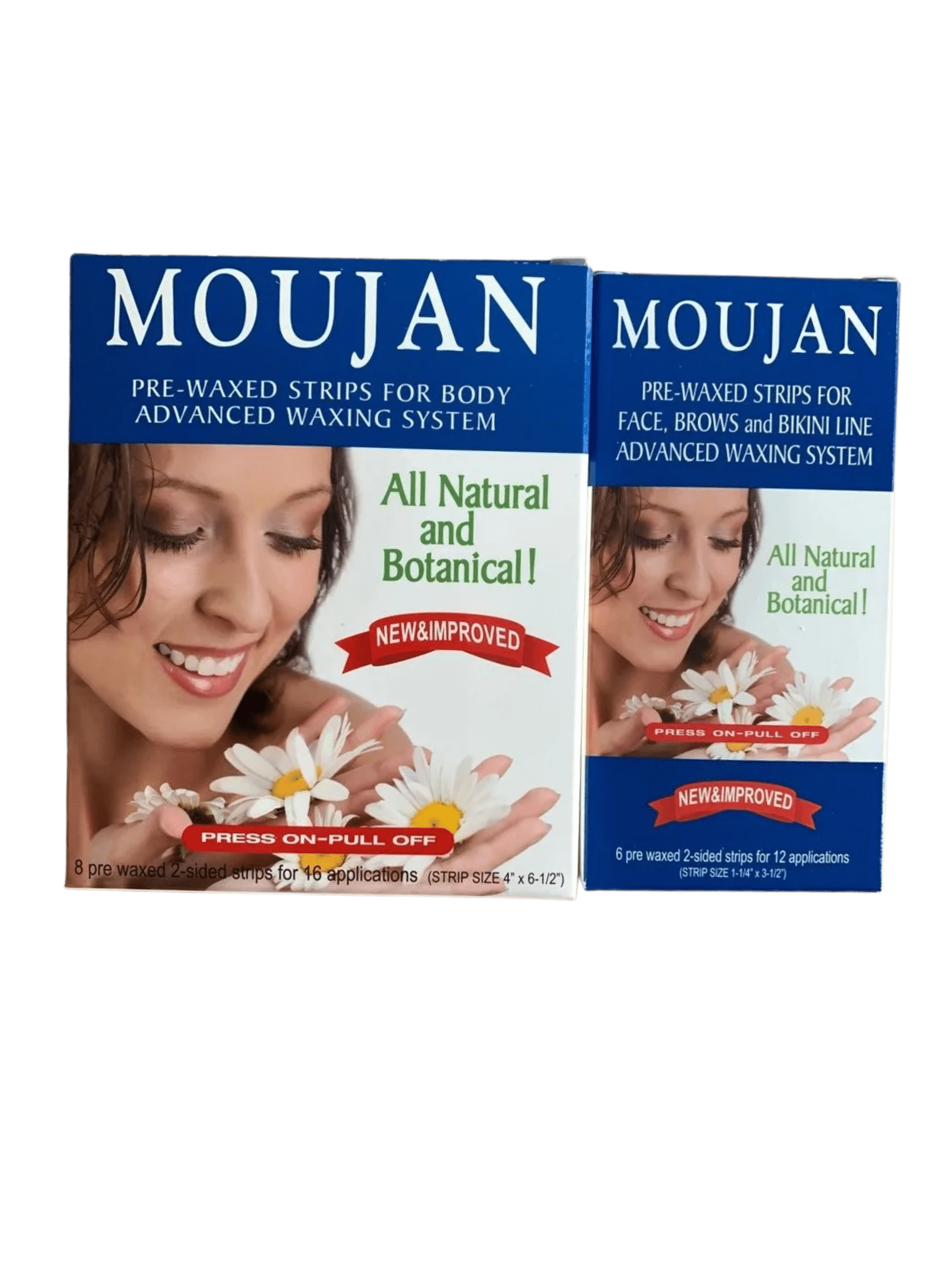MOUJAN Press-On Pull-Off Pre-Waxed Strips - Combo Pack (1 Kit for Face ...