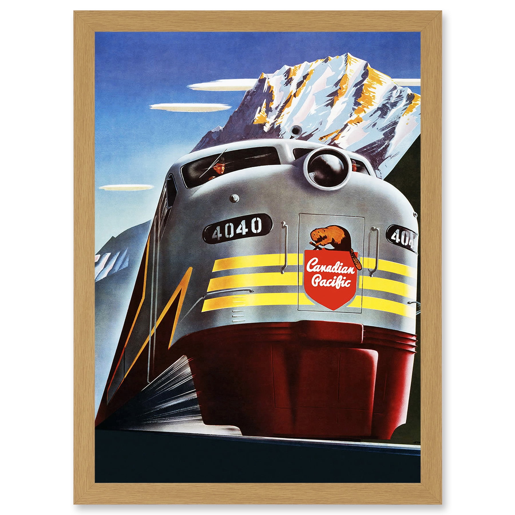 Canadian Pacific Railways 4040 Iconic Train Vintage Yellow Canada A4 ...