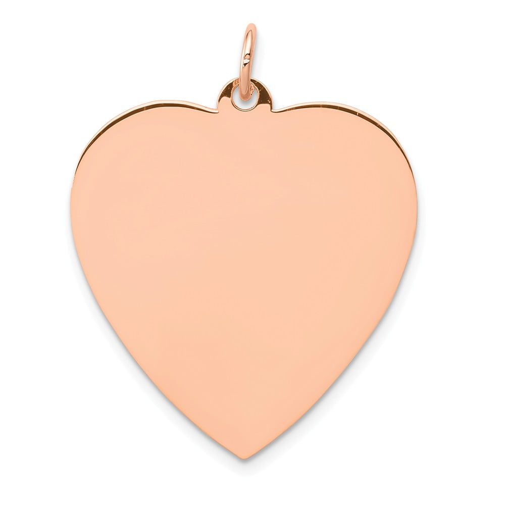 FB Jewels 14k Rose Gold Heart Disc Charm - Walmart.com