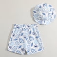 Boys Swim Trunks With Hat Tropical Seashell Scallop Print Swimwear Kids ...