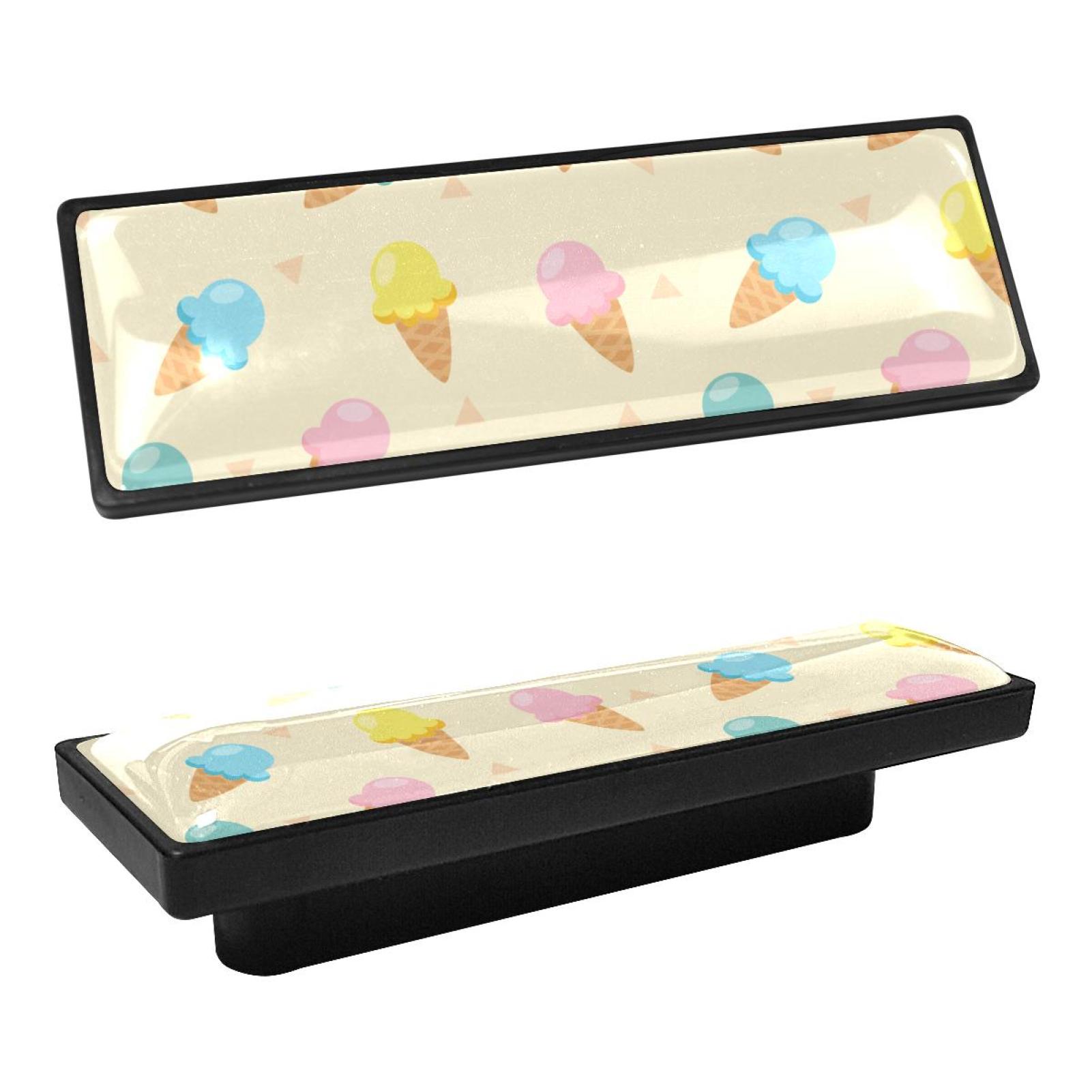 4 Pcs Rectangle Cabinet Handle Cupboard Knob Drawer Pulls Handle Ice ...