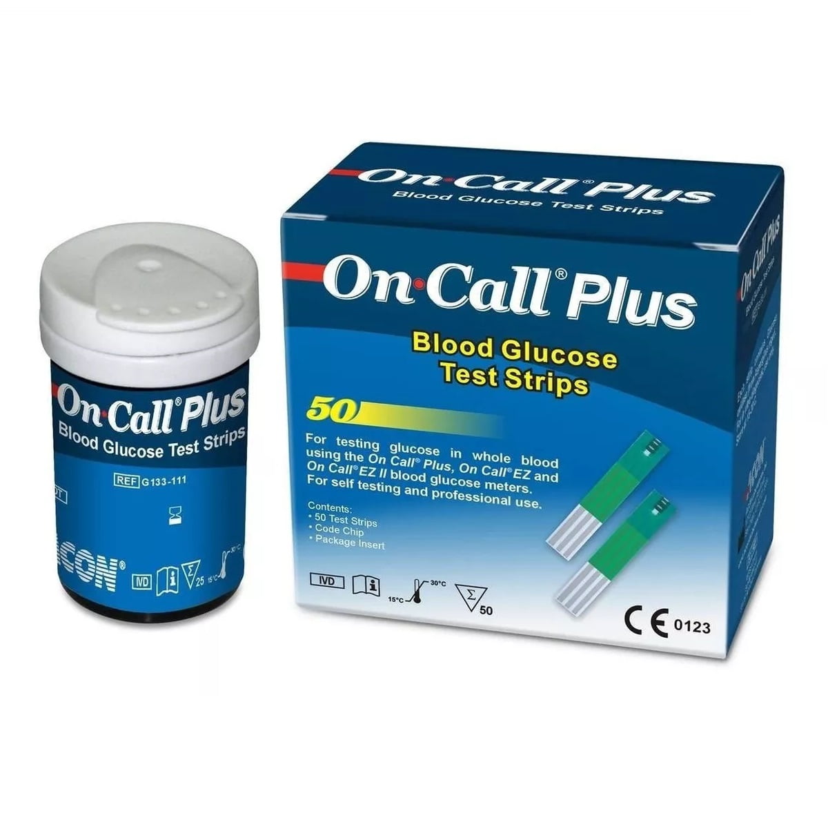 Tiras Reactivas Glucómetro On Call Plus 50 Piezas On Call Plus TIREG133 ...