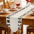 Black Letters Table Runner Linen Burlap Table Runner 72 Inches Long ...