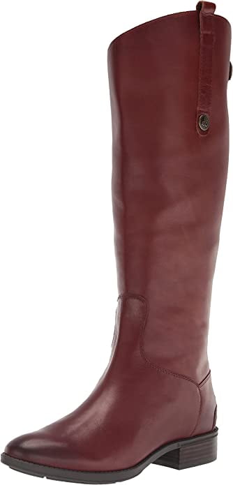 Sam Edelman Penny Burnt Brandy Rounded Toe Block Heel Knee High ...