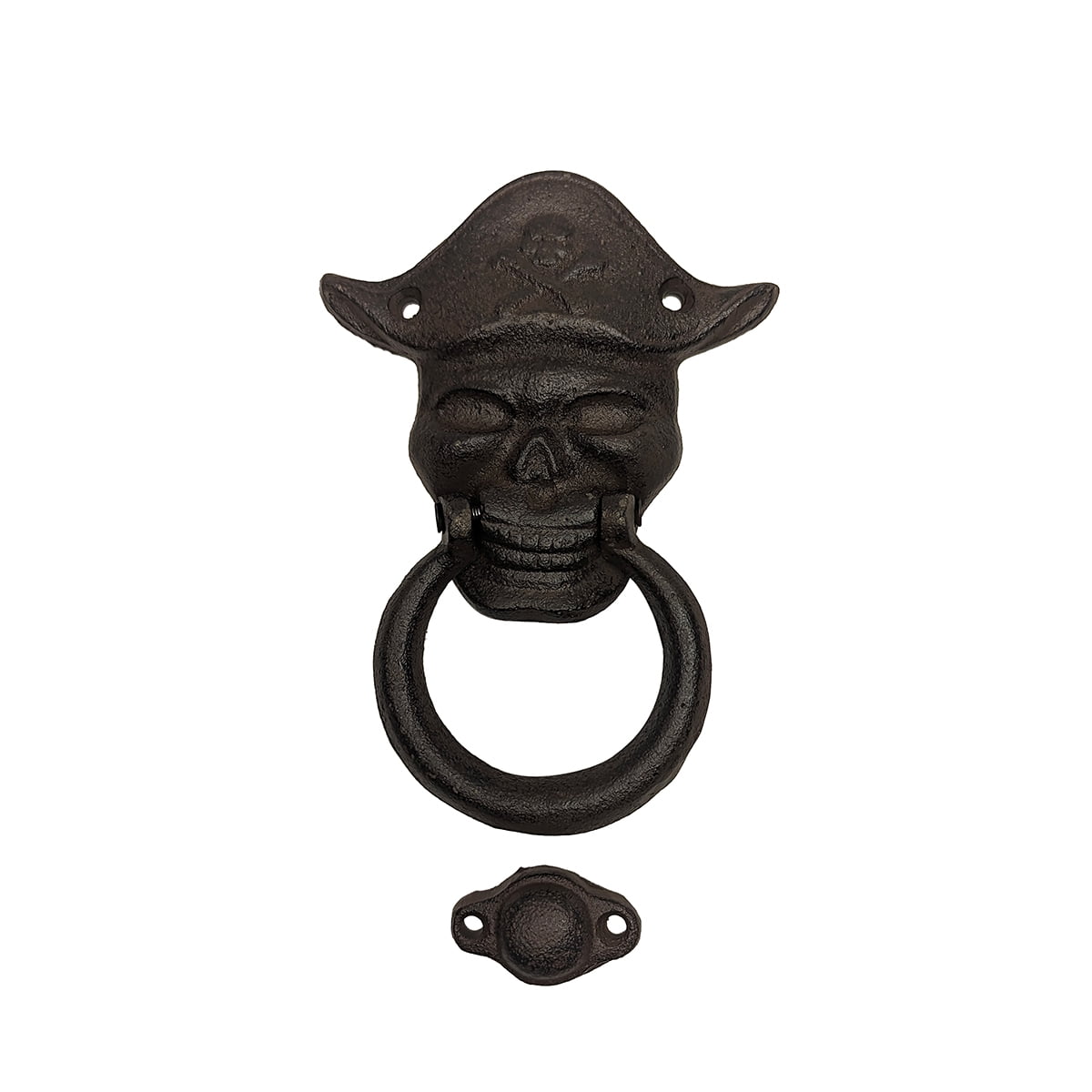Cast Iron Skull Pirate Jolly Roger Front Door Knocker Rustic Style ...