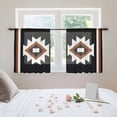 Boho Geometric Sheer Curtains for Living Room Bedroom, Black Red Ethnic ...