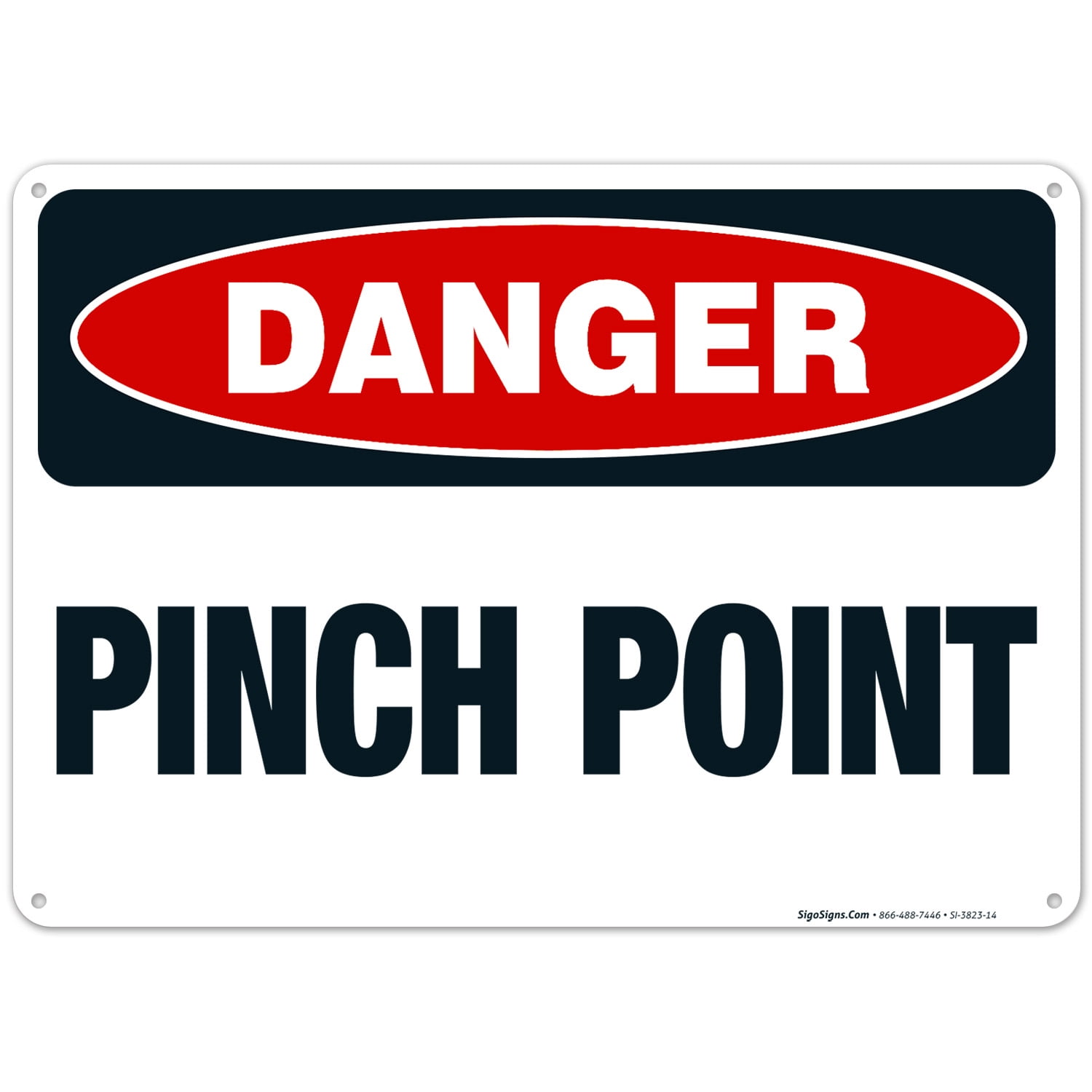 Danger Pinch Point Sign, OSHA Danger Sign, - Walmart.com
