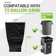 13 Gallon Commercial Trash Bags Heavy Duty - 120 Pack, Black Kitchen ...