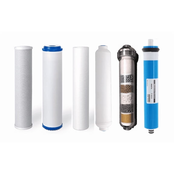 Pure Blue H2O 5-Pack Carbon Home Cartridge for 4-Stage Reverse Osmosis ...