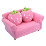 Costway Kids Sofa Strawberry Armrest Chair Lounge Couch w/2 Pillow ...