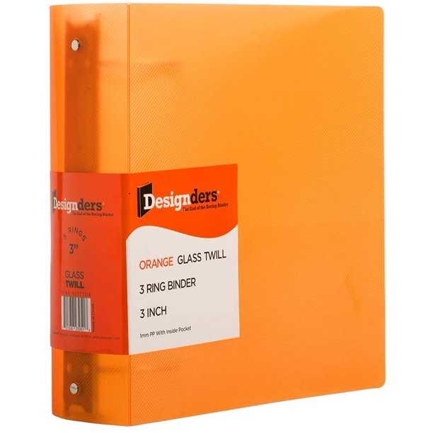 PAPER 3 Inch (76.2 mm) Binder - Orange 3 Ring Binder - Sold ...