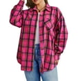 Fantaslook Plus Size Flannel Plaid Shirts for Women Long Sleeve Button ...