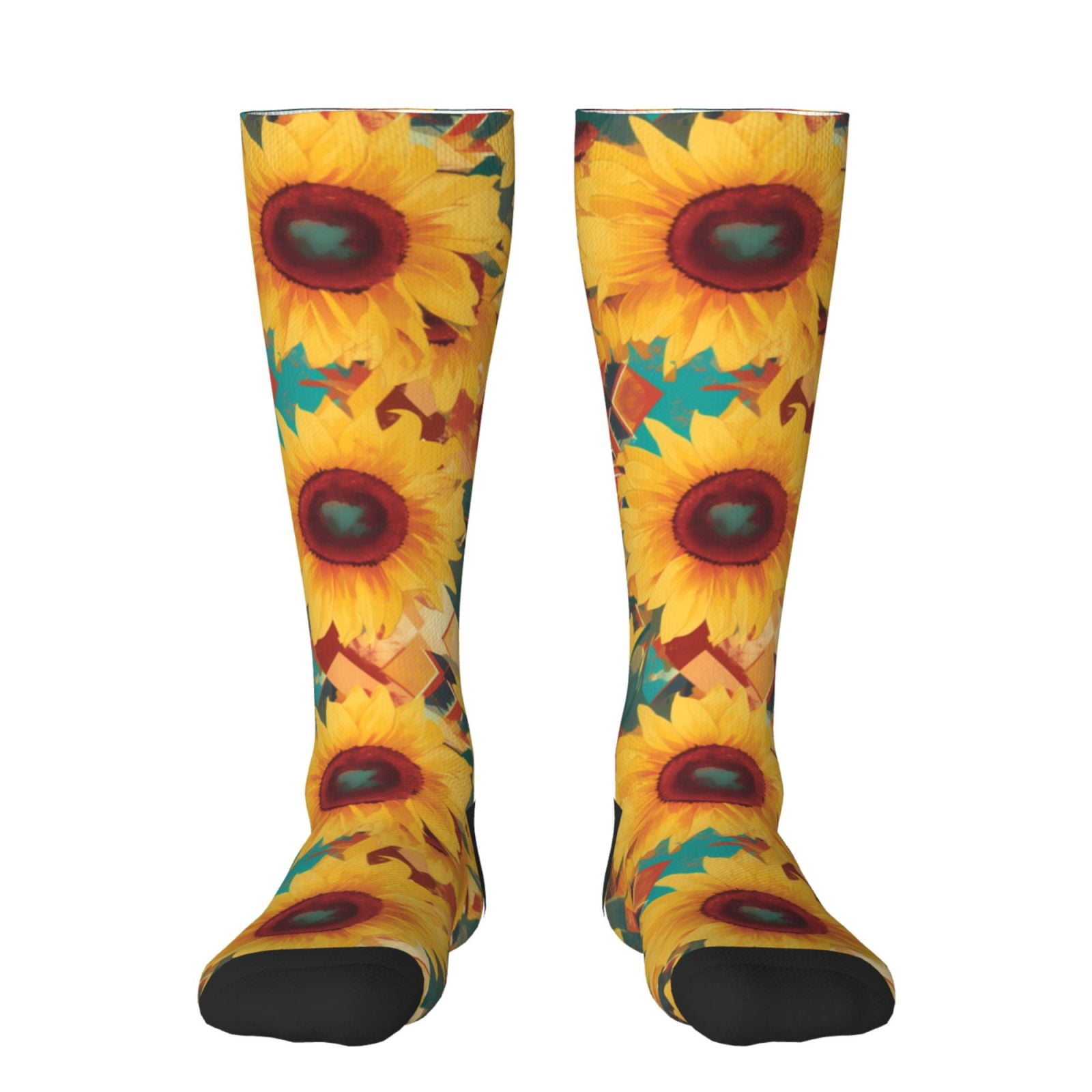 Fotbe Colorful Bohemian Sunflower Calcetas Divertidas Estampadas para ...