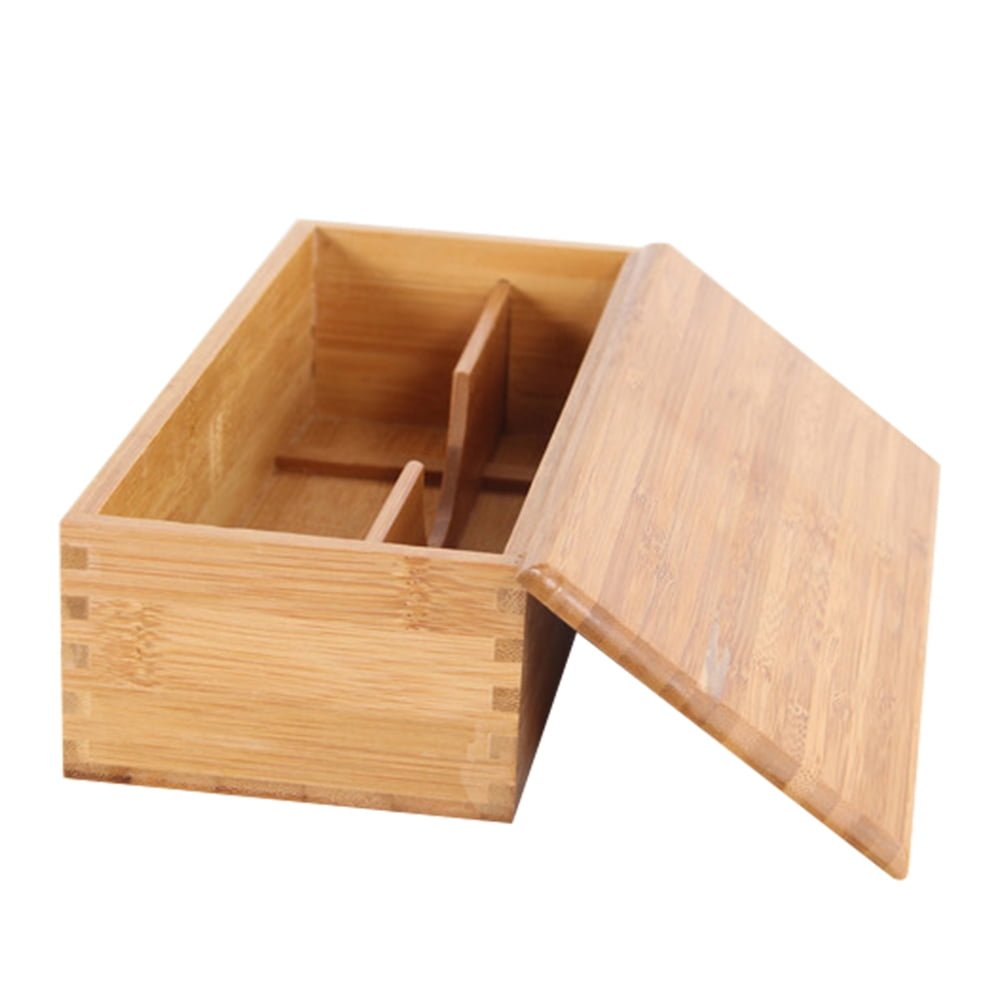 HOMEMAXS Eco-friendly Chopsticks Spoons Wooden Storage Box Double Row ...