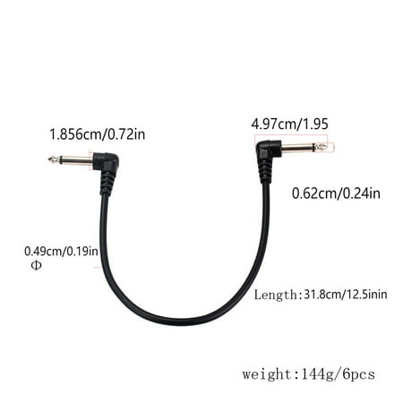 Pack of 6 Effect Pedal Cable Noise Reduction 30cm Microphone Sound ...