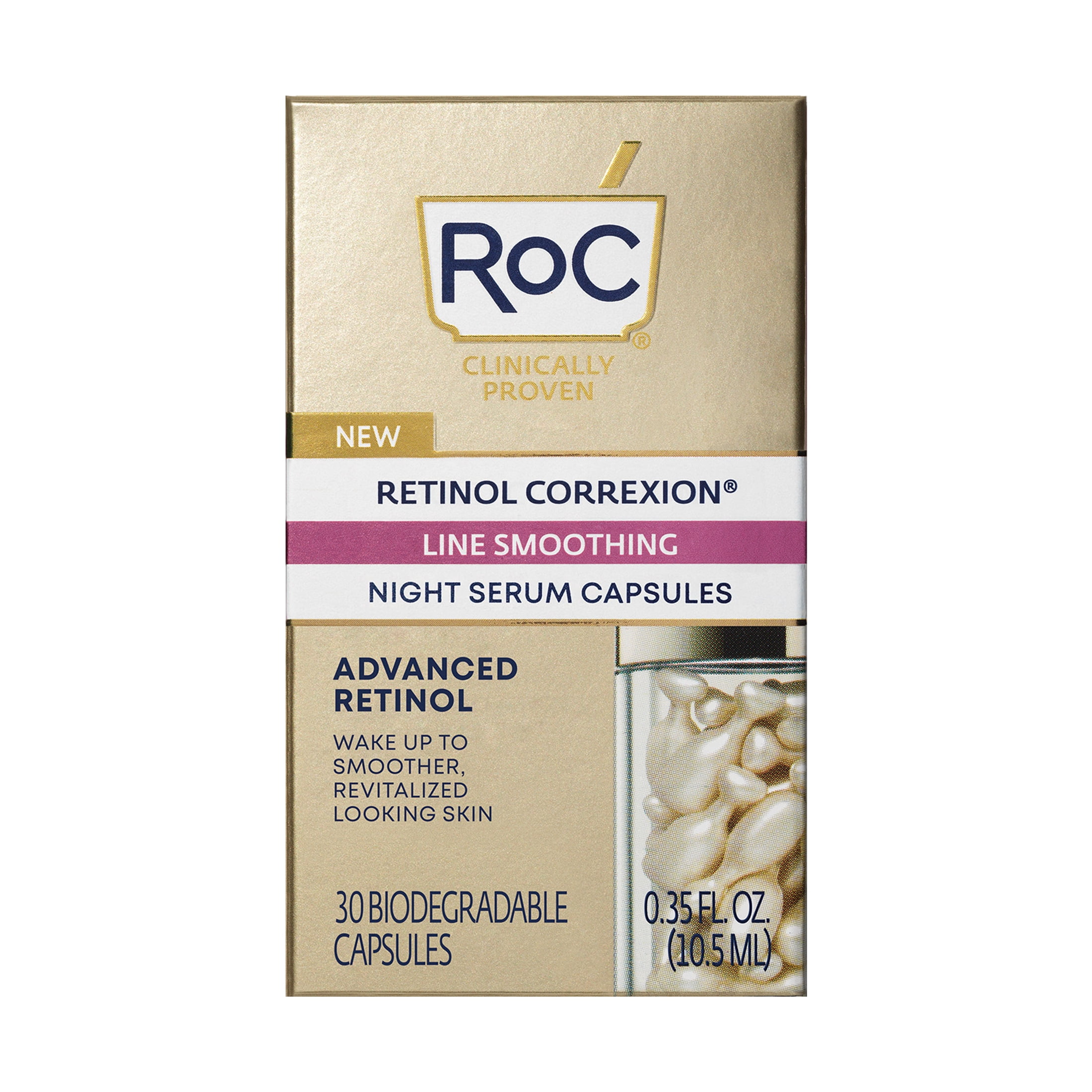 RoC Retinol Correxion Capsules, Anti-Aging Night Serum, Anti-Wrinkle ...