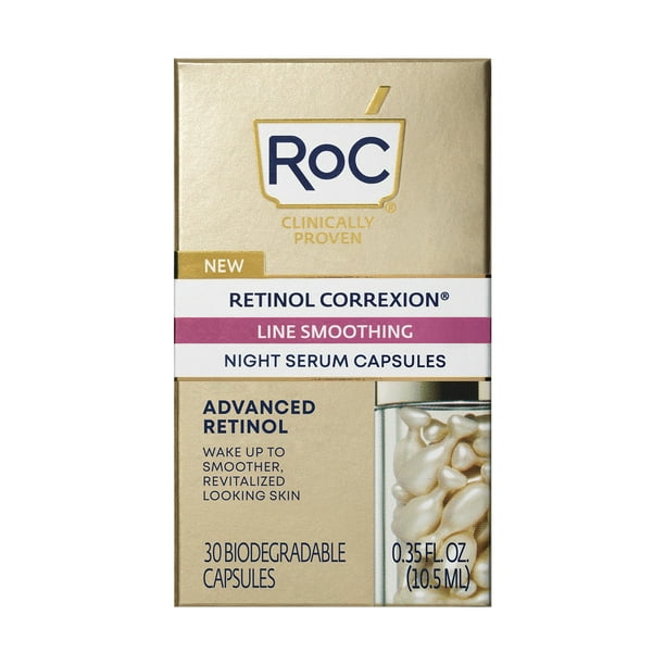 RoC Retinol Correxion Capsules, Anti-Aging Night Serum, Anti-Wrinkle ...