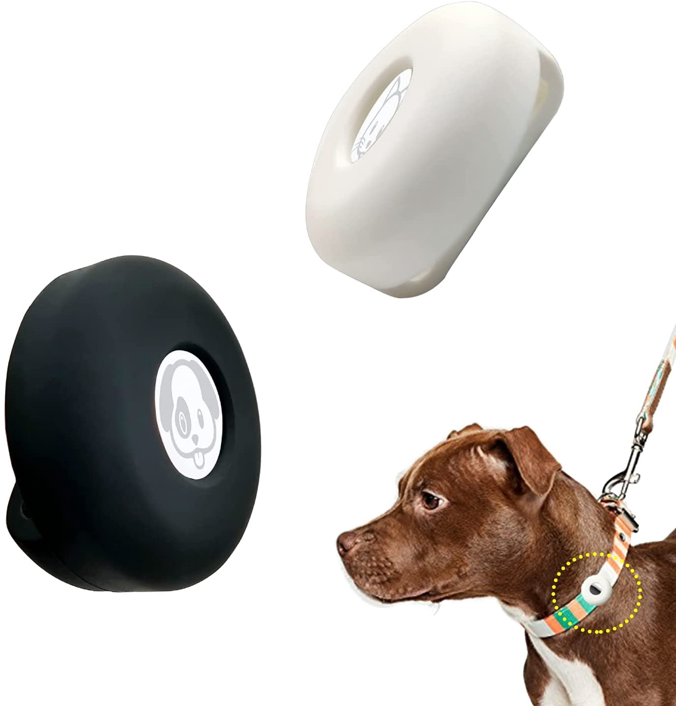 Airtag Dog Cat Collar Holder, Silicone Pet Collar Case for AirTags Case ...