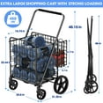 2-Tier Extra Large Collapsible Grocery Cart On Wheels, 400lbs Shopping ...