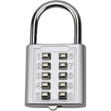 10 Button Combination Lock for Blind Press, 10 Digit Keys Push Padlock ...