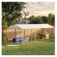 Dog Kennel Outdoor 20x7.5x6.5ft, Heavy Duty Steel Dog Run with ...