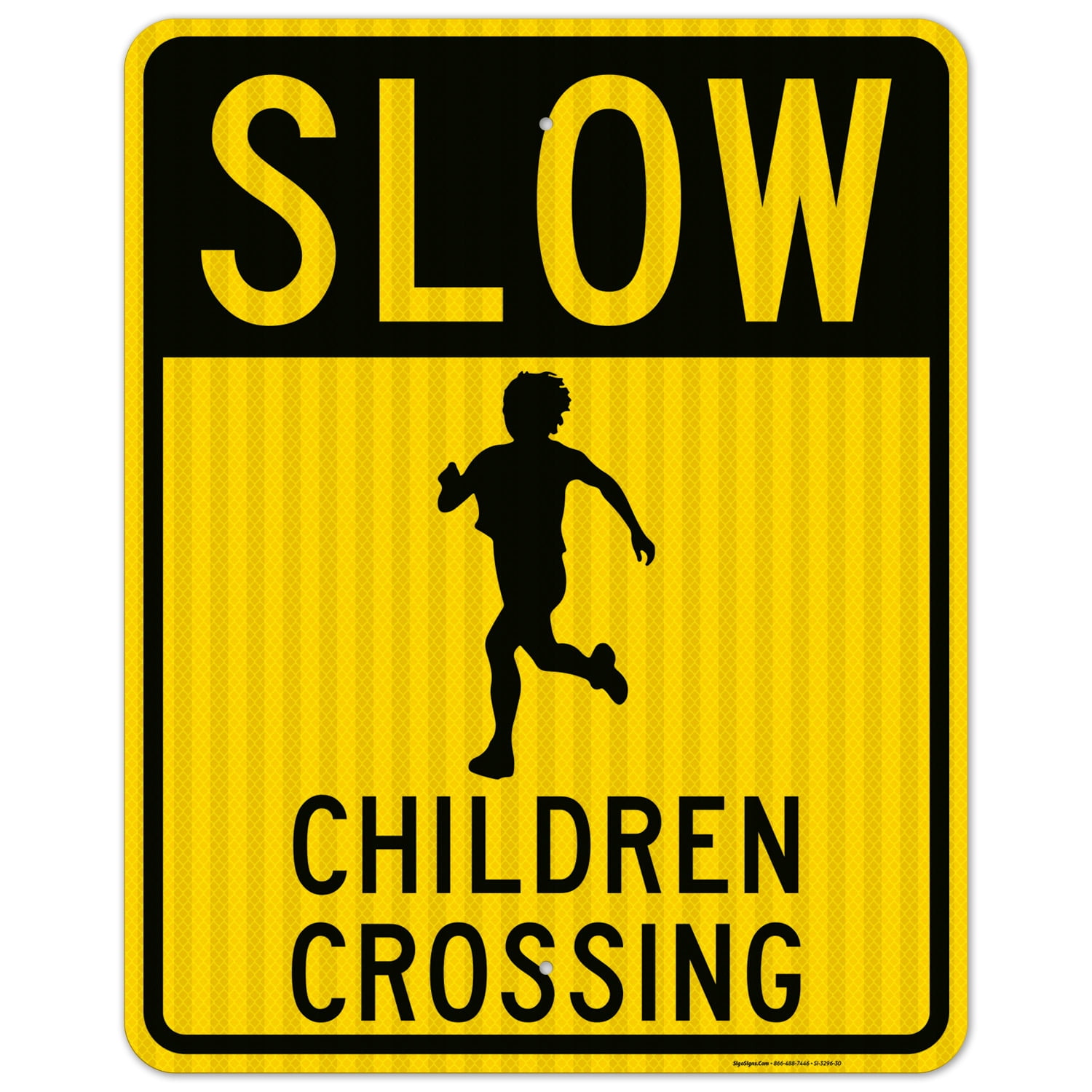 Slow Children Crossing Sign, Traffic Sign, 24x30 Reflective Aluminum ...