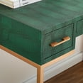 Southern Enterprises Carabelle Faux Croc Leather Computer Desk in Green ...