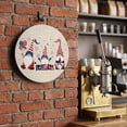 4th of July Round Metal Signs for Outside Gnomes Holding Star Balloon ...