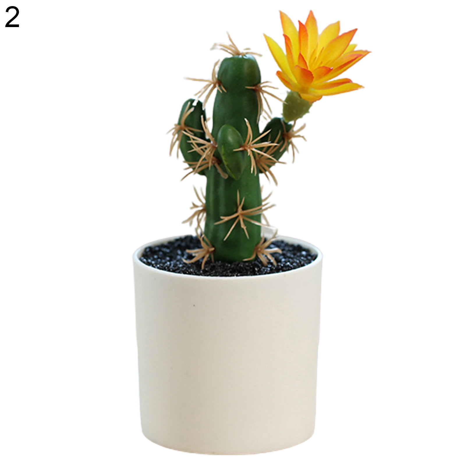 Artificial Cactus Plants, Mini Fake Desert Plants in White Pots ...