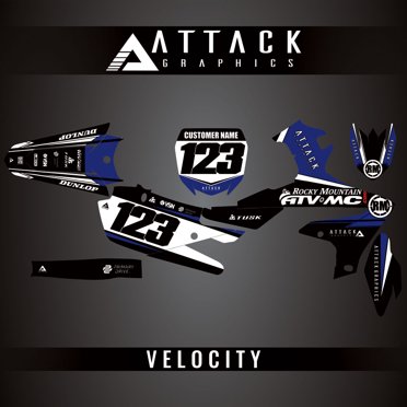 Attack Graphics Custom Fury Complete Bike Graphics Kit for Yamaha YZ125 ...